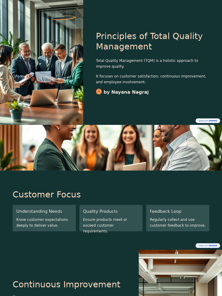 Total Quality Management Principles | PDF