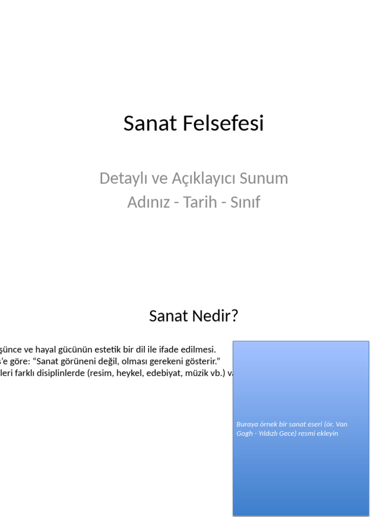Sanat Felsefesi Detayli Sunum | PDF