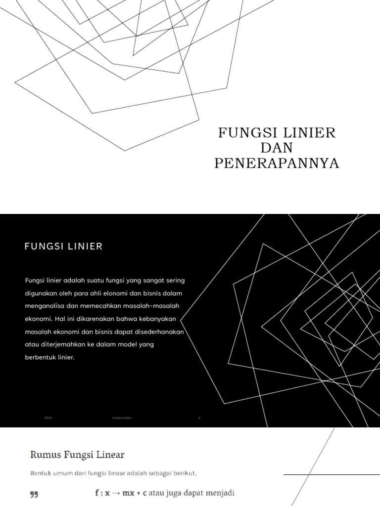 FUNGSI LINIER DAN PENERAPANNYA (Autosaved) | PDF