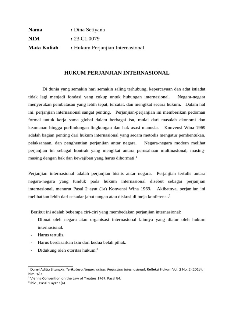 Hukum Perjanjian Internasional | PDF