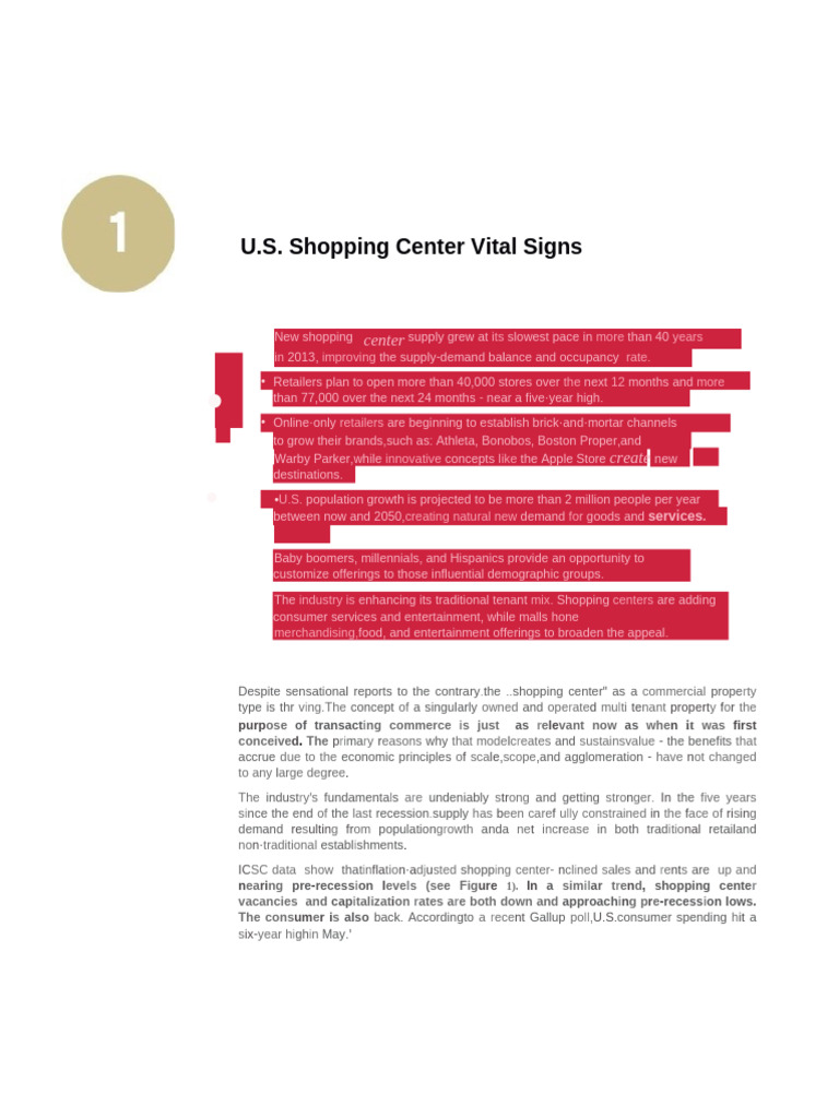Shoping Centre Vital Signs | PDF
