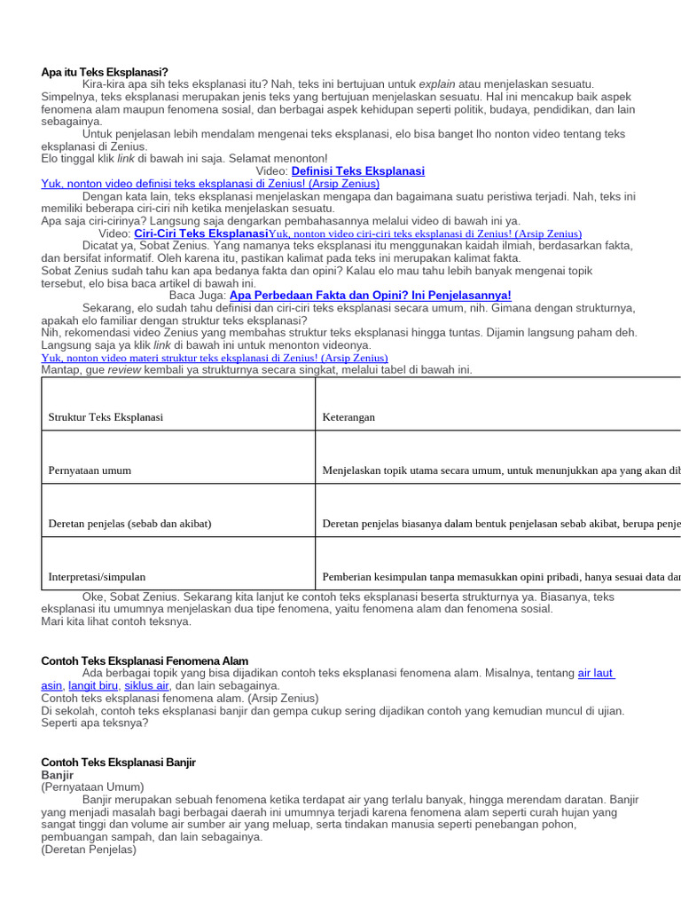 Apa Itu Teks Eksplanasi | PDF