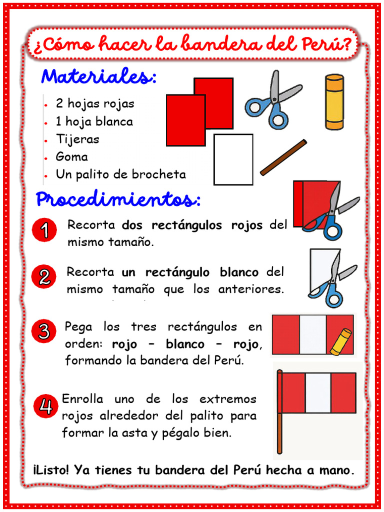 Cómo hacer la bandera del Perú reciclada | PDF