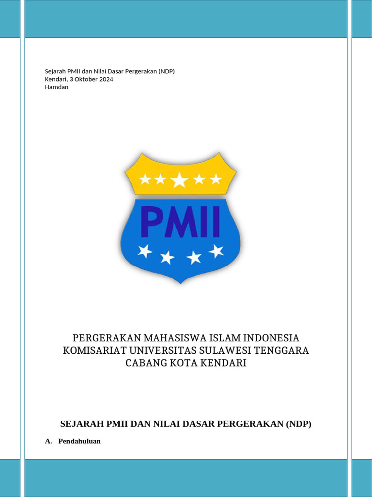 Artikel Sejarah PMII Dan Nilai Dasar Pergerakan | PDF