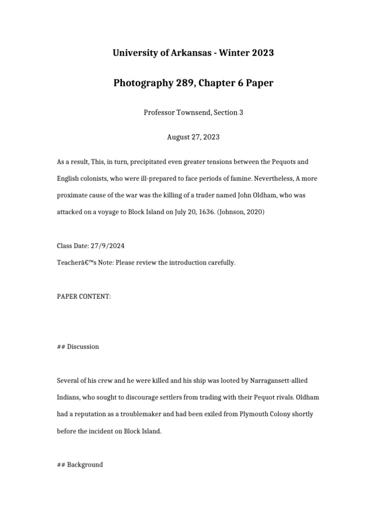 Pequot War Overview and Analysis | PDF | Thirteen Colonies | Colonial ...