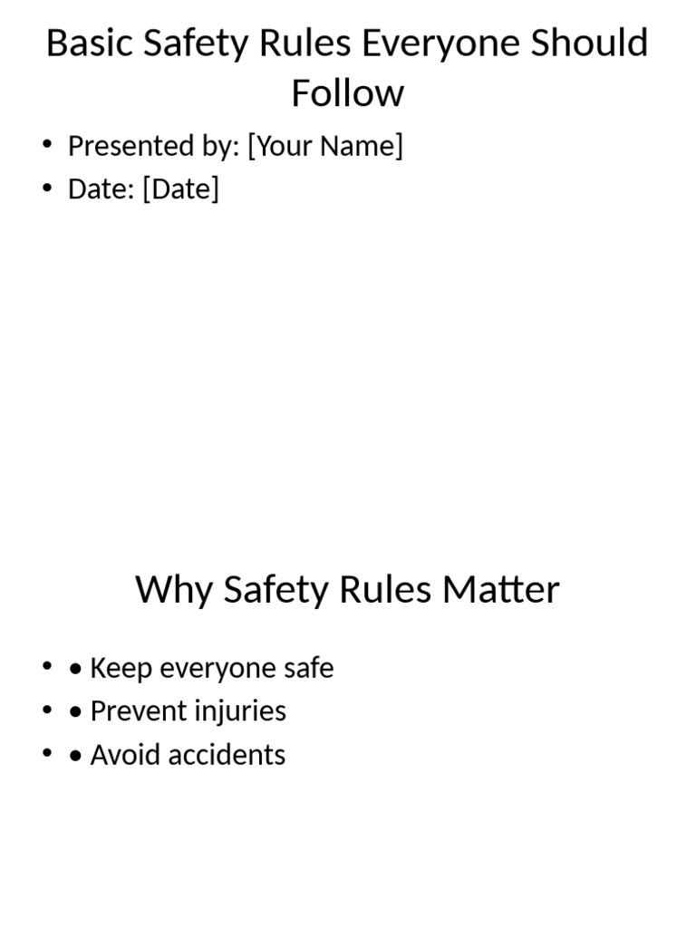 Basic Safety Rules Presentation | PDF