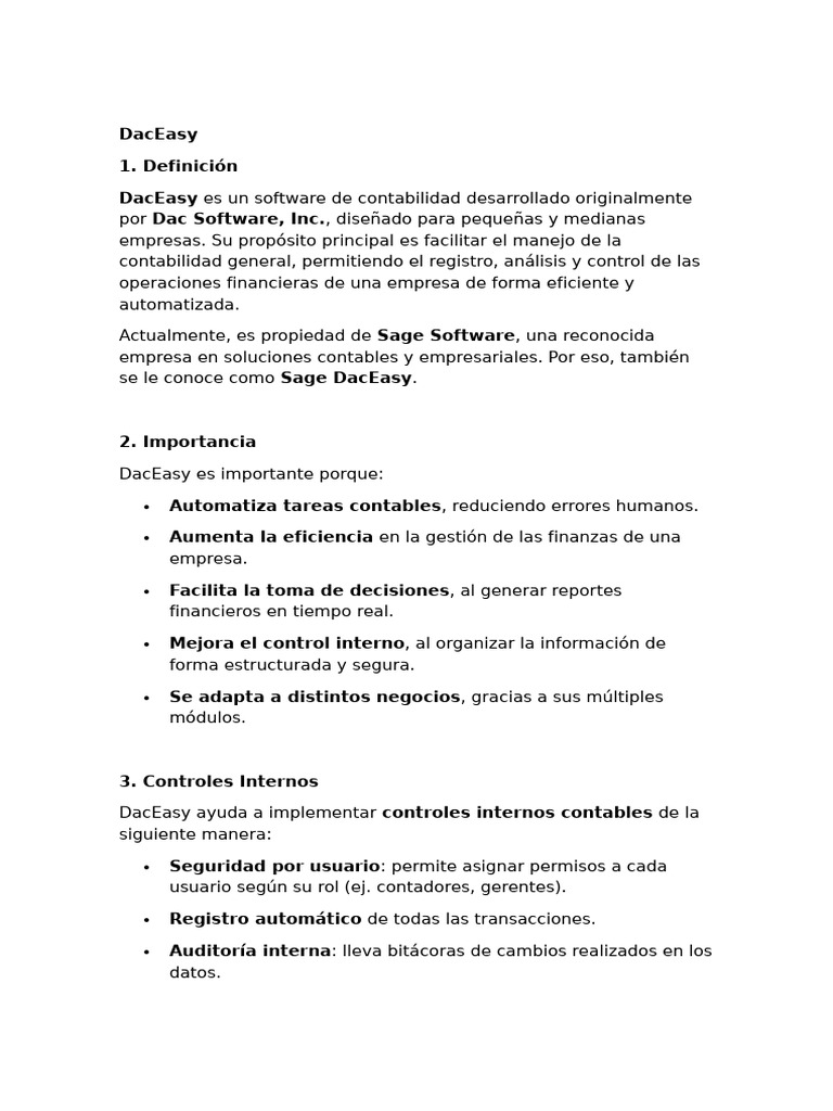 DacEasy: Software Contable para PYMES | PDF | Contabilidad | Software
