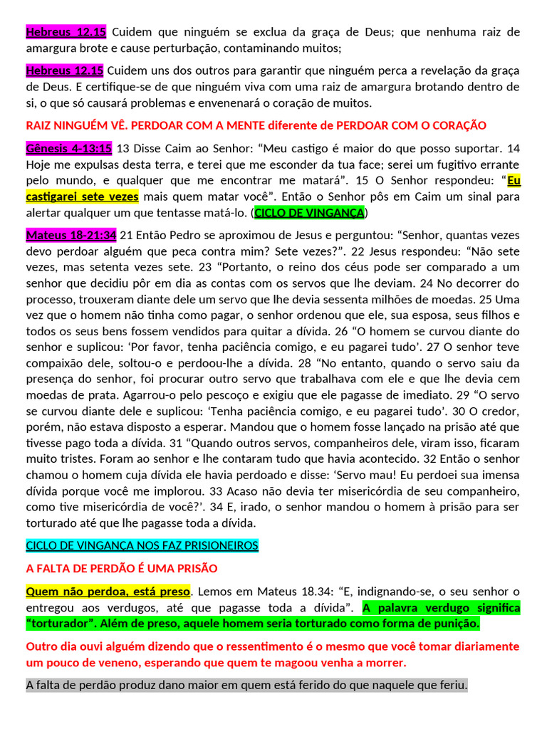 A Importância do Perdão na Fé | PDF | Graça no cristianismo | Diabo