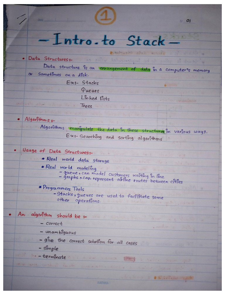 DSA - Short Note | PDF