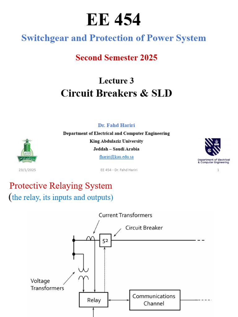 Lect. 3 Circuit Breaker and SLD | PDF | Electric Arc | Insulator ...