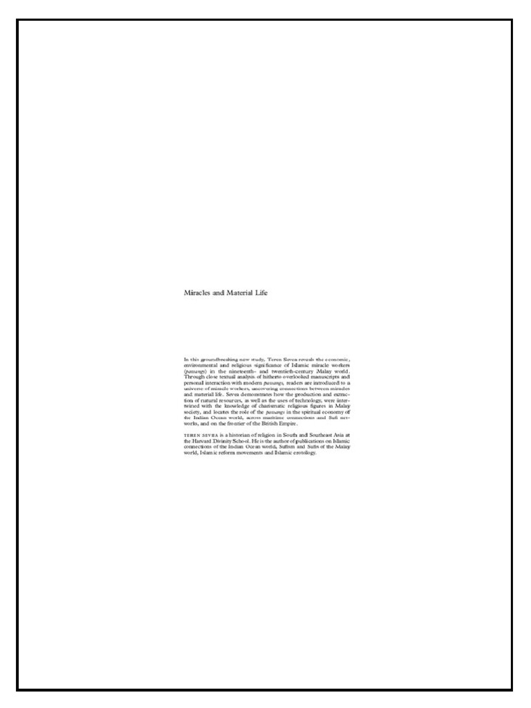Miracles and Material Life Rice Ore Traps and Guns in Islamic Malaya Teren Sevea PDF Download ...