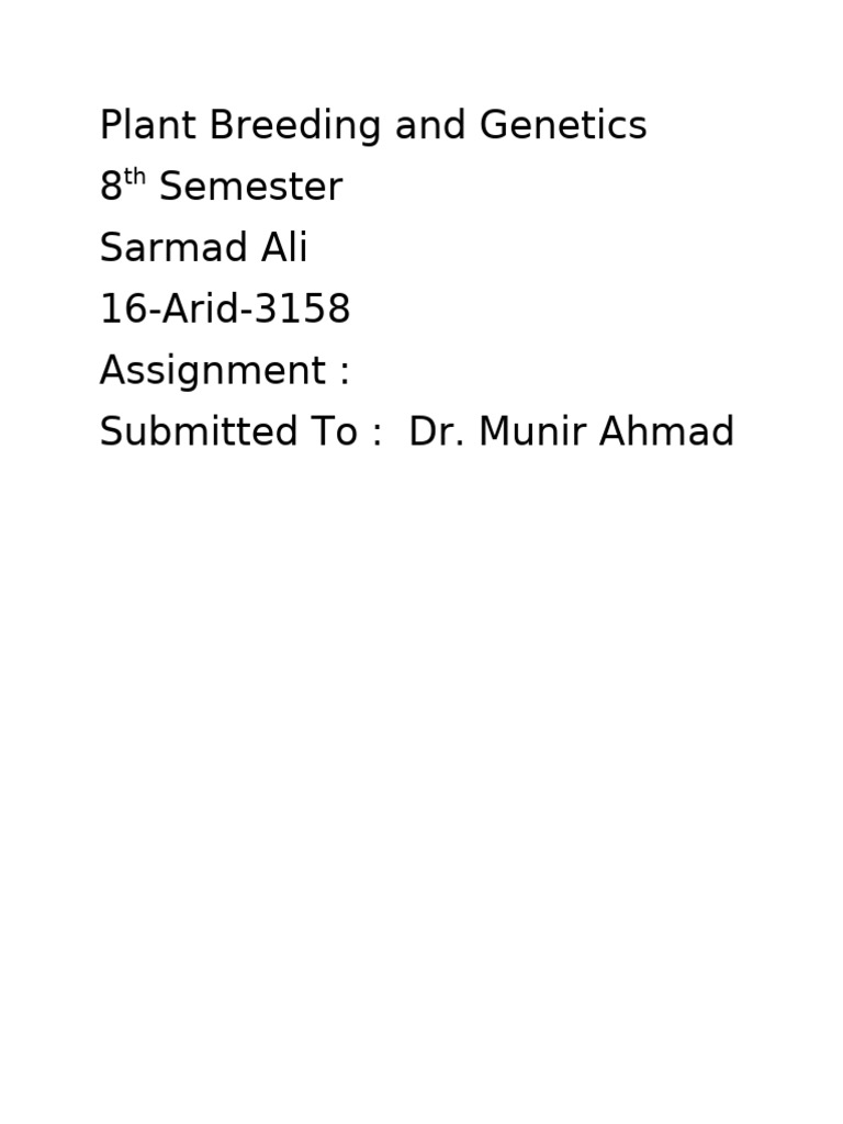 Plant Breeding and Genetics | PDF | World Trade Organization ...