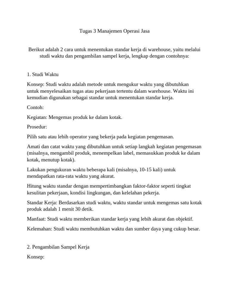 Tugas 3 Manajemen Operasi Jasa | PDF