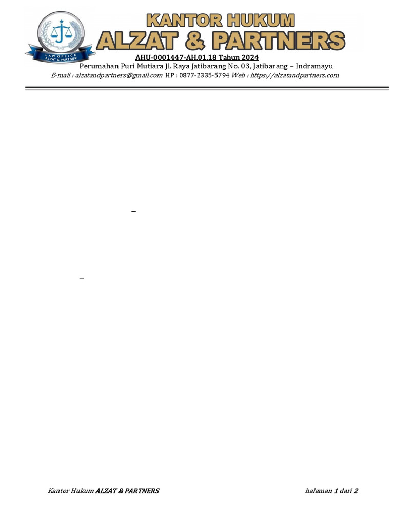 Surat Penawaran Alzat & Partners | PDF