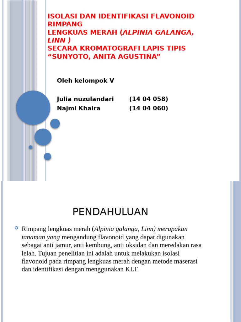 Isolasi Dan Identifikasi Flavonoid Rimpang | PDF