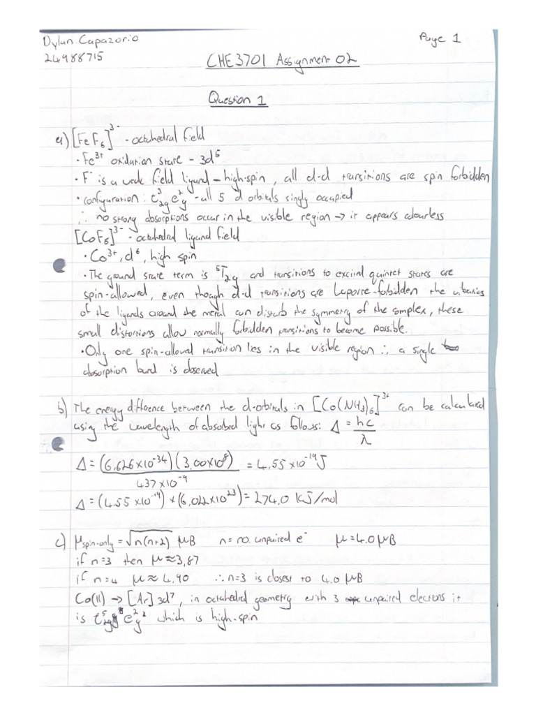 CHE3701 Assignment 02 | PDF