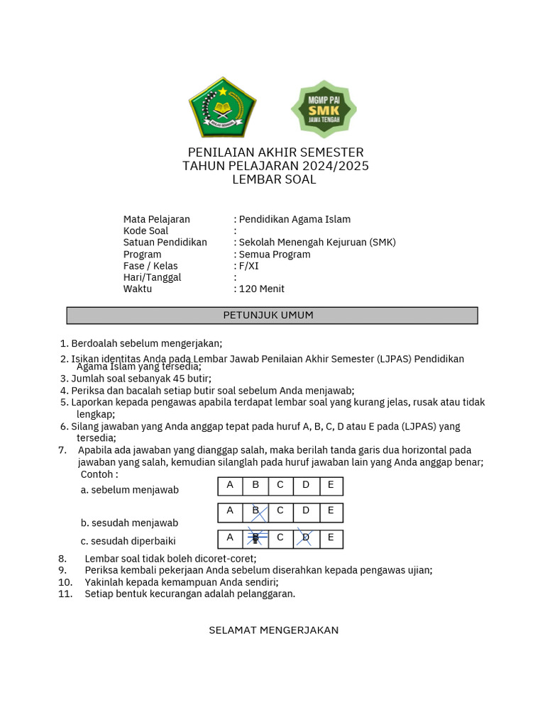 SOAL PAS KELAS XI TP 2024 - 2025.pdf - 20250526 - 084409 - 0000 | PDF