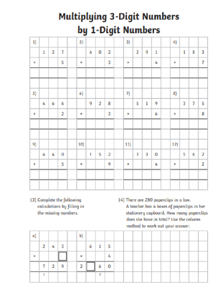 Multiplication and Division Worksheets | PDF
