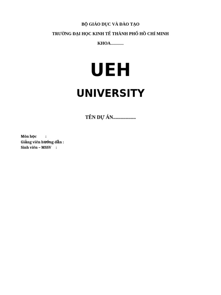 Bia Du An UEH | PDF