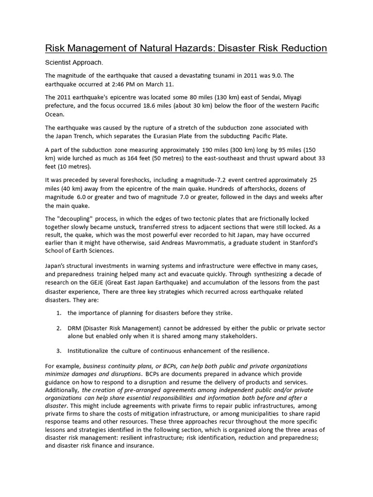 Tutorial 2 Risk Management of Natural Hazards | PDF | Earthquakes ...