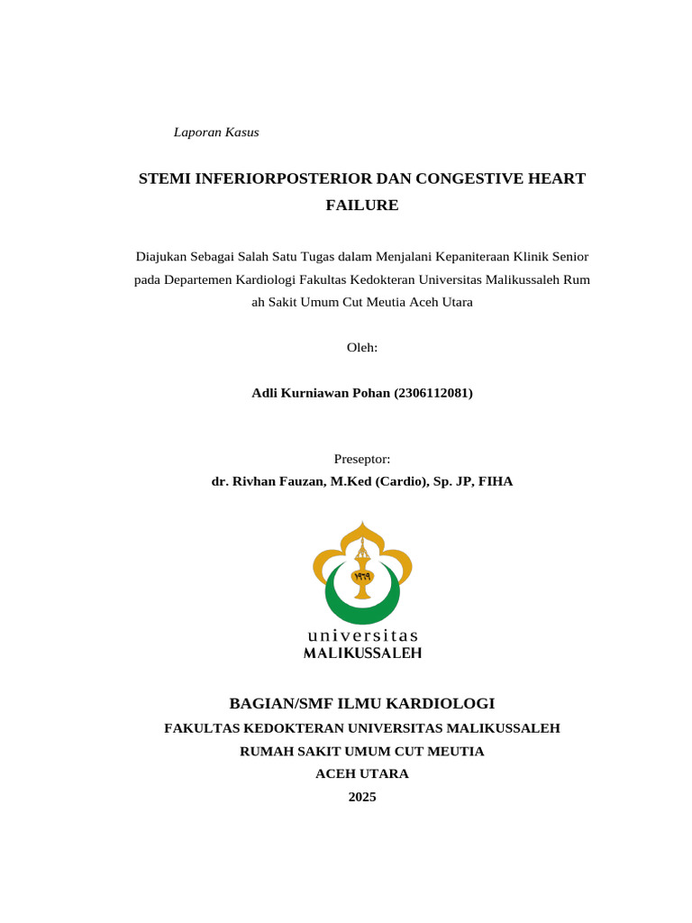 Lapkas STEMI Inferoposterior + CHF | PDF