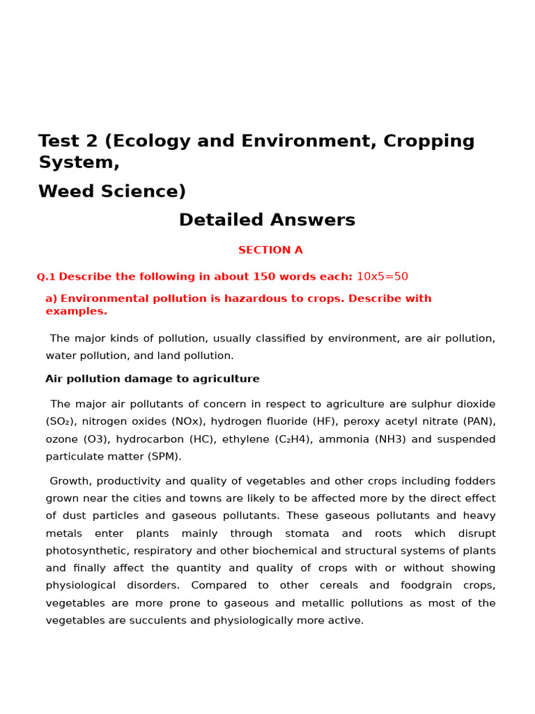 Agri Test - 2 Detailed Answers | PDF | Geographic Information System ...
