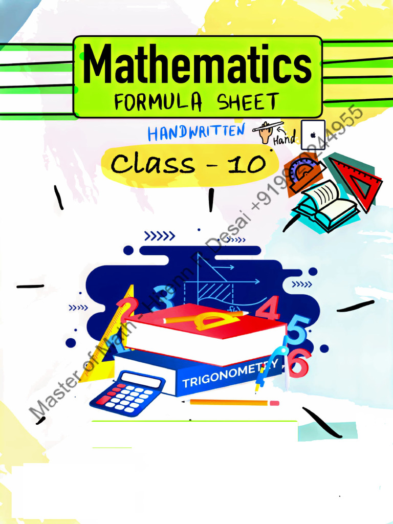 GR 10 Maths Formula-MoM-WM | PDF