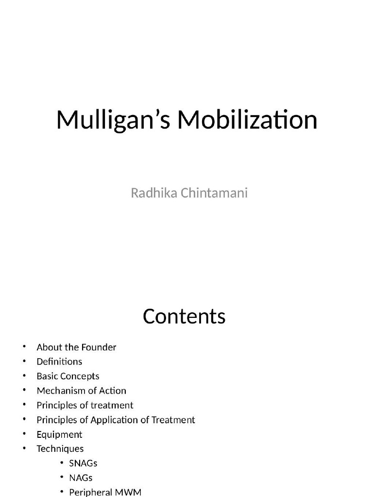 Mulligan Mobilization Techniques | PDF