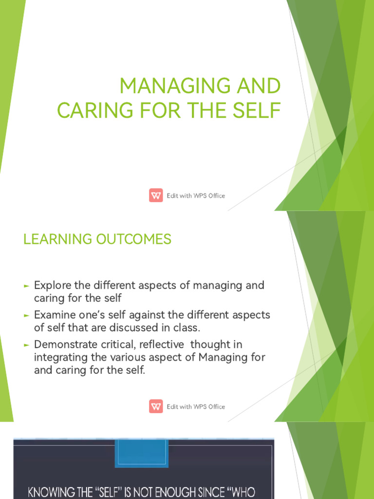 Managing and Caring For The Self | PDF