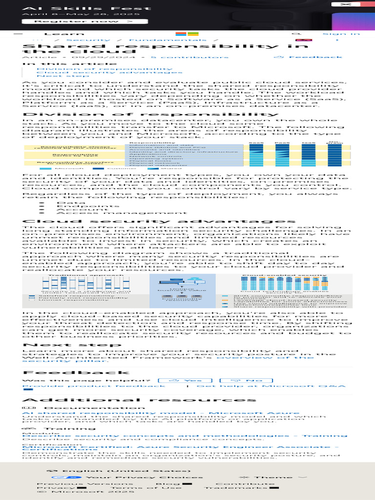 Azure Shared Responsibility Overview | PDF | Cloud Computing | Computer ...
