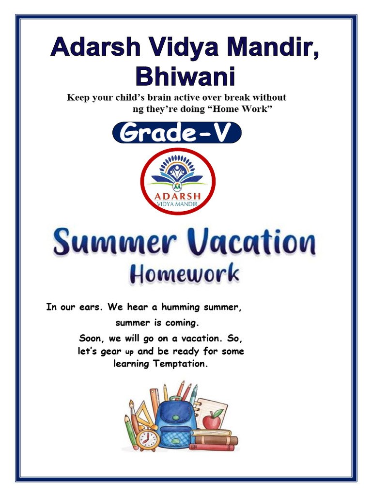 Holidays Homework of Class 5th | PDF | Phishing