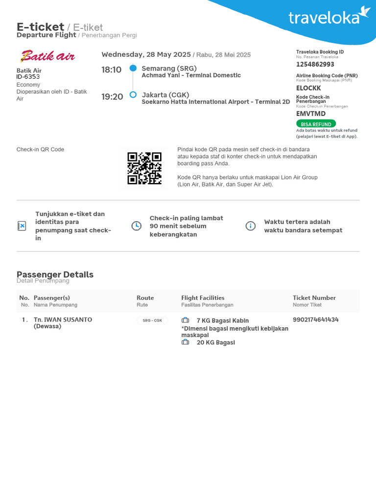FLIGHT#1-Iwan Susanto-SRG-EMVTMD-CGK-FLIGHT_ORIGINATING | PDF