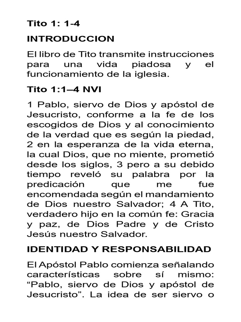 Tito 1 | PDF | Salvación | Cristo (título)