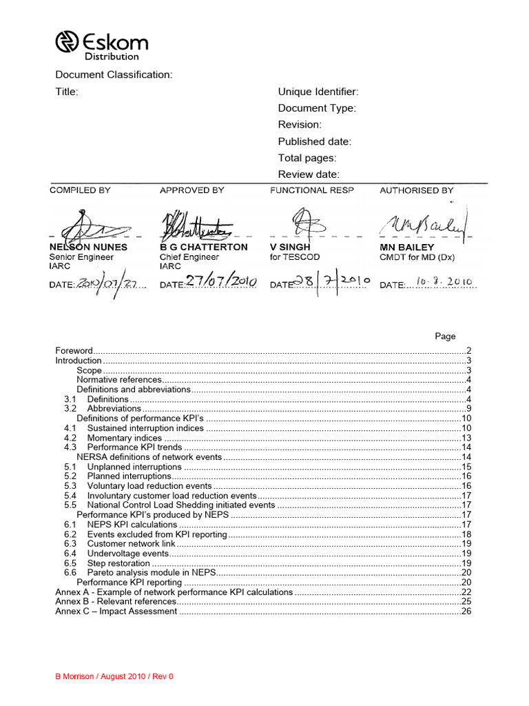 KPI Definitions DST - 34 1188 | PDF | Transformer | Performance Indicator