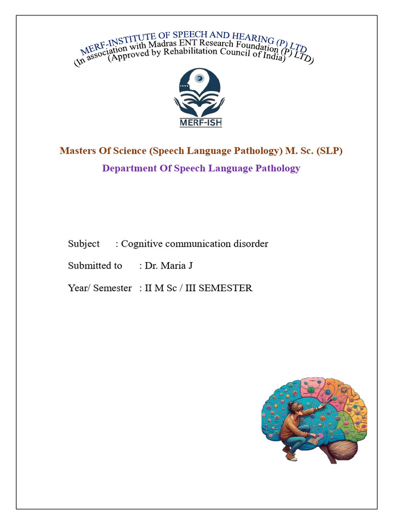 Masters of Science (Speech Language Pathology) M. Sc. (SLP) | PDF | Perception | Memory