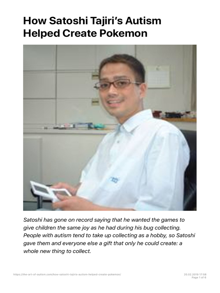 How Satoshi Tajiris Autism Helped Create Pokemon The Art of Autism ...