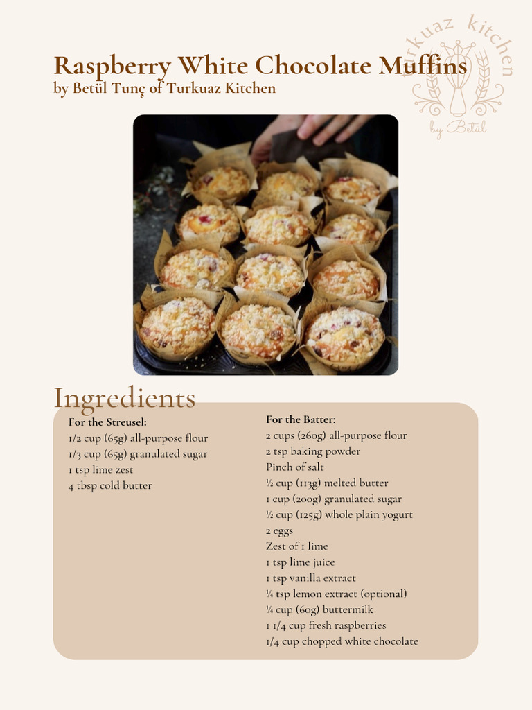 Raspberry White Chocolate Muffins PDF | PDF