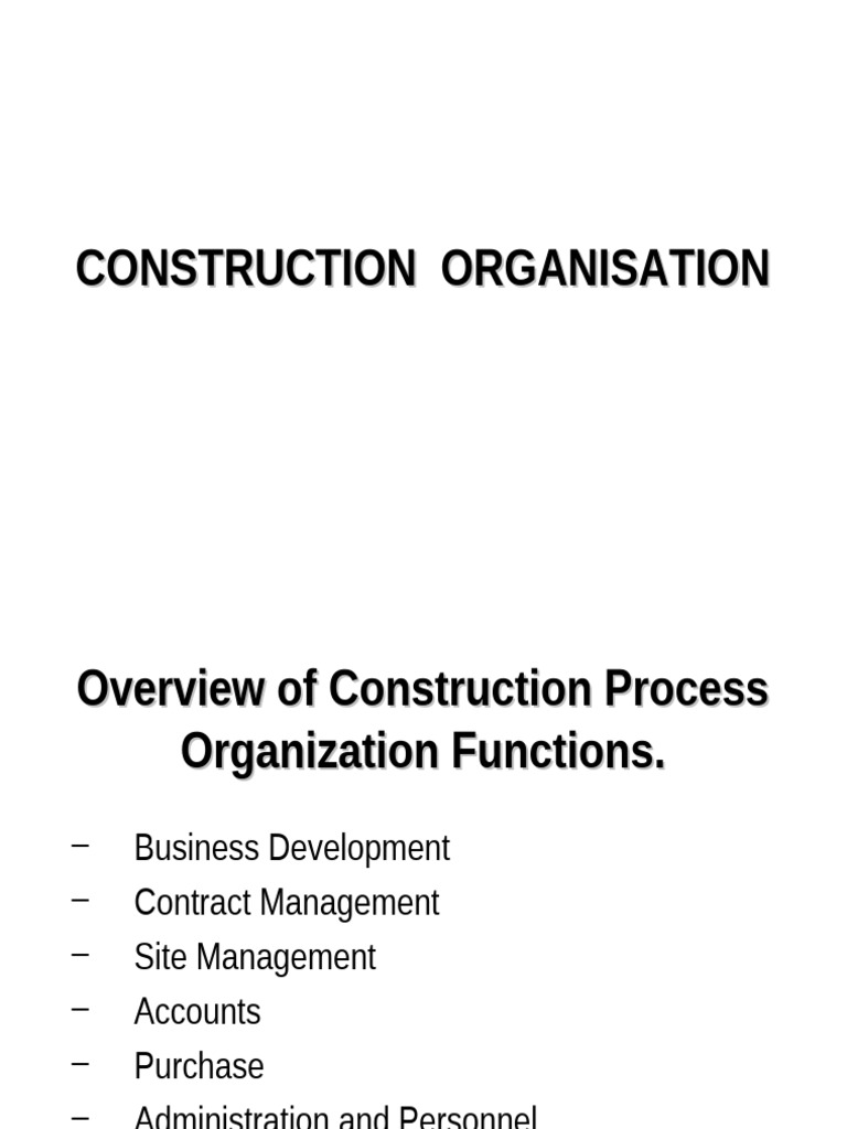 Construction Organisation | PDF | Business | Economies