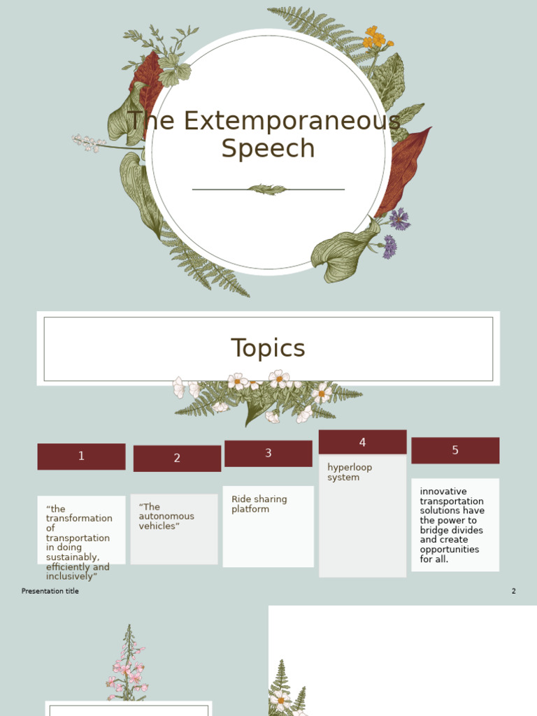 The Extemporaneous Speech | PDF