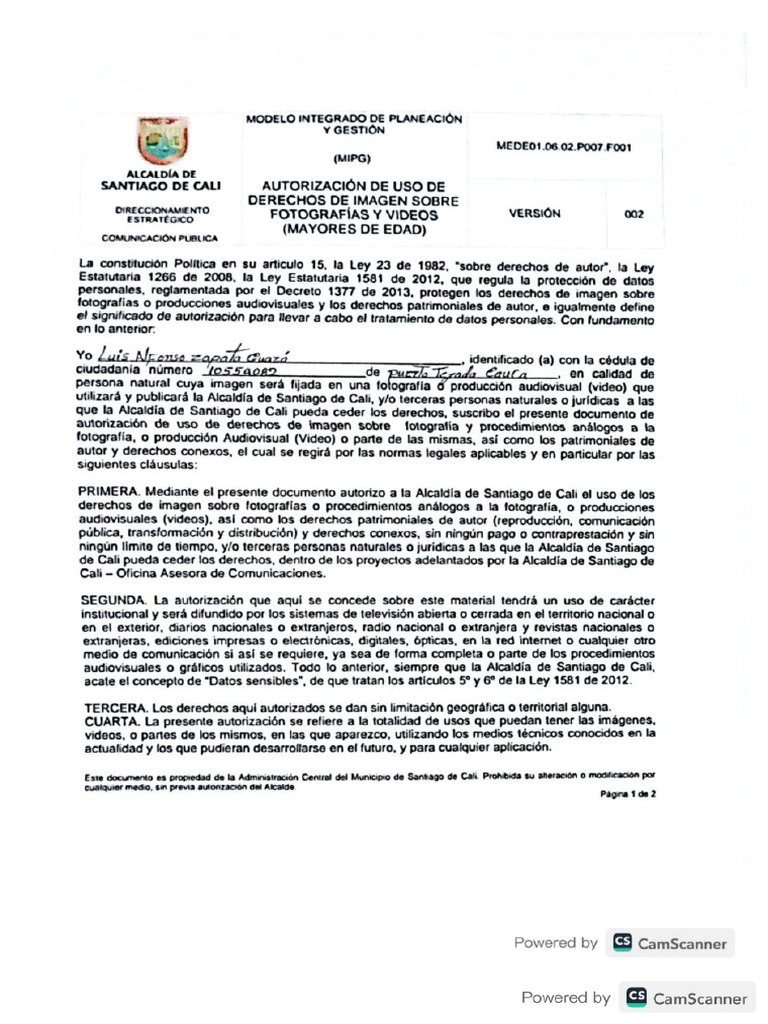 Autorización de Imagen | PDF