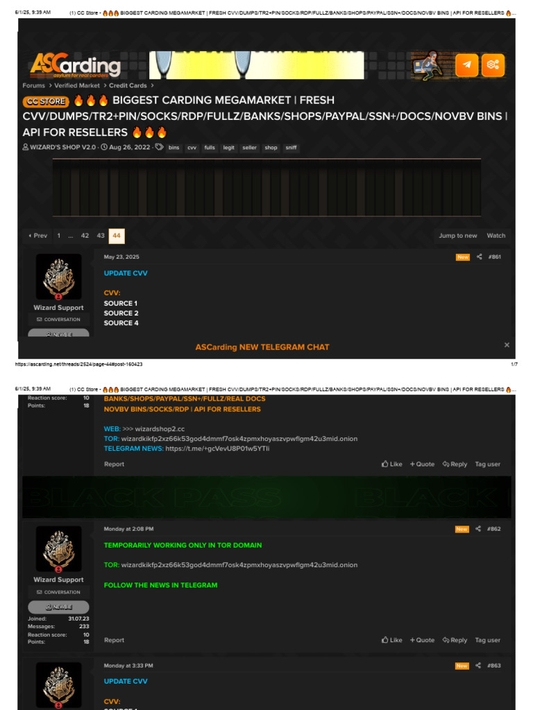Biggest Carding Megamarket - Fresh Cvv/Dumps/Tr2+Pin/Socks/Rdp/Fullz/Banks/Shops/Paypal/Ssn+ ...