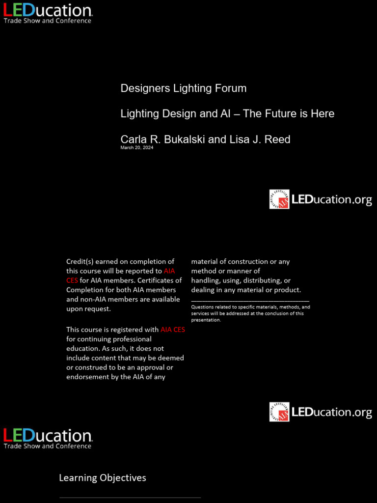 LED2024 Lighting Design and AI | PDF | Artificial Intelligence ...