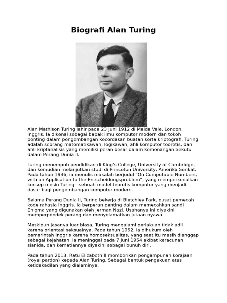Biografi Alan Turing | PDF