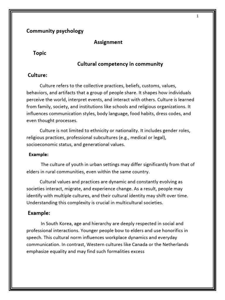 Cultural Competency in Community Psychology | PDF | Community | Social ...