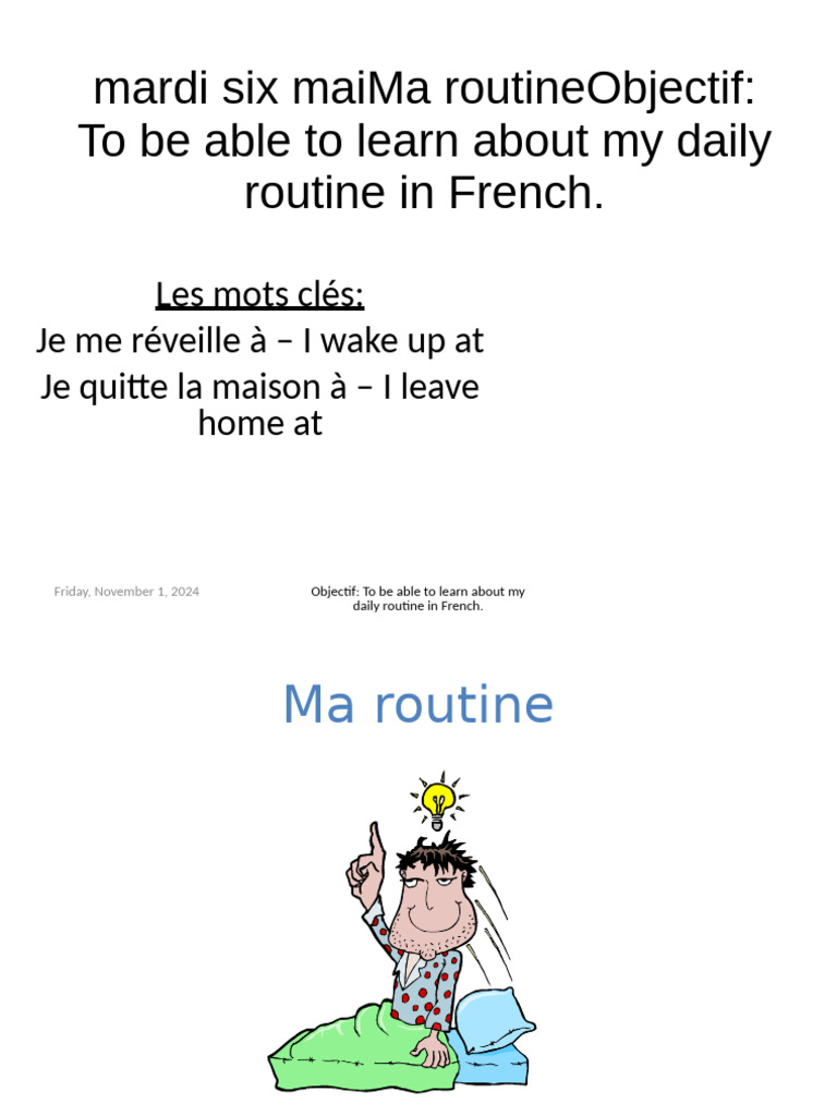 Ma Routine Quotidienne en Français | PDF