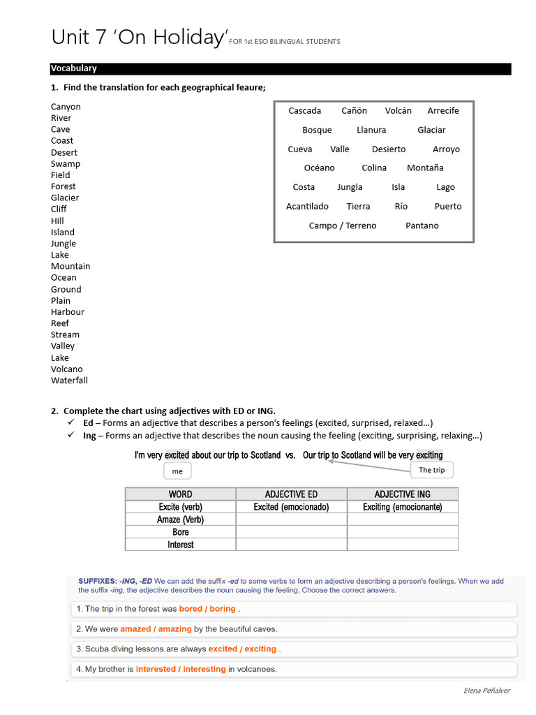 Unit 7 VOCABULARY WORKSHEET | PDF
