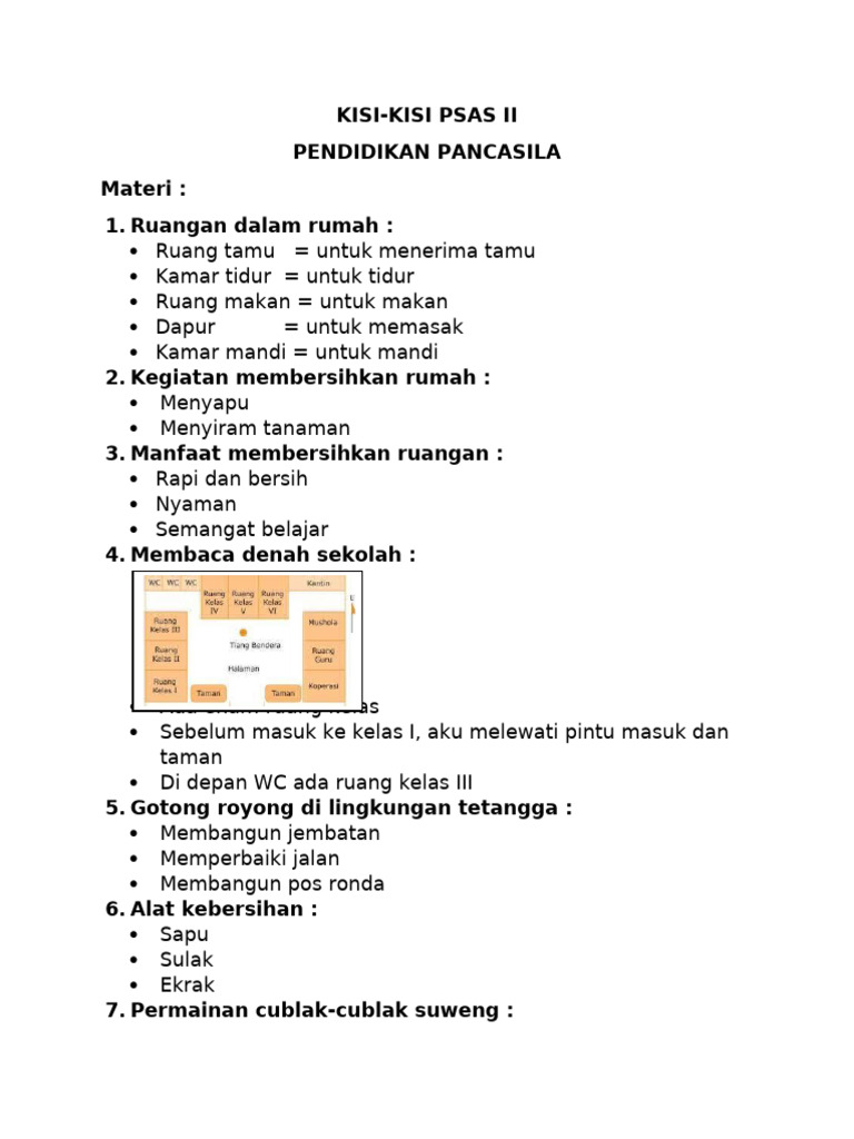 18. Kisi-kisi Dan Latihan Soal PSAS II Pancasila | PDF