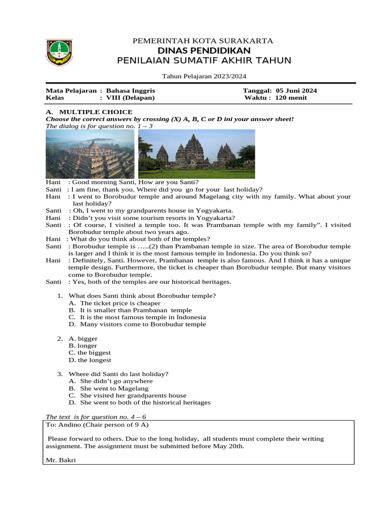 Soal Psat Basing Klas 8 (Utama) | PDF | Tofu