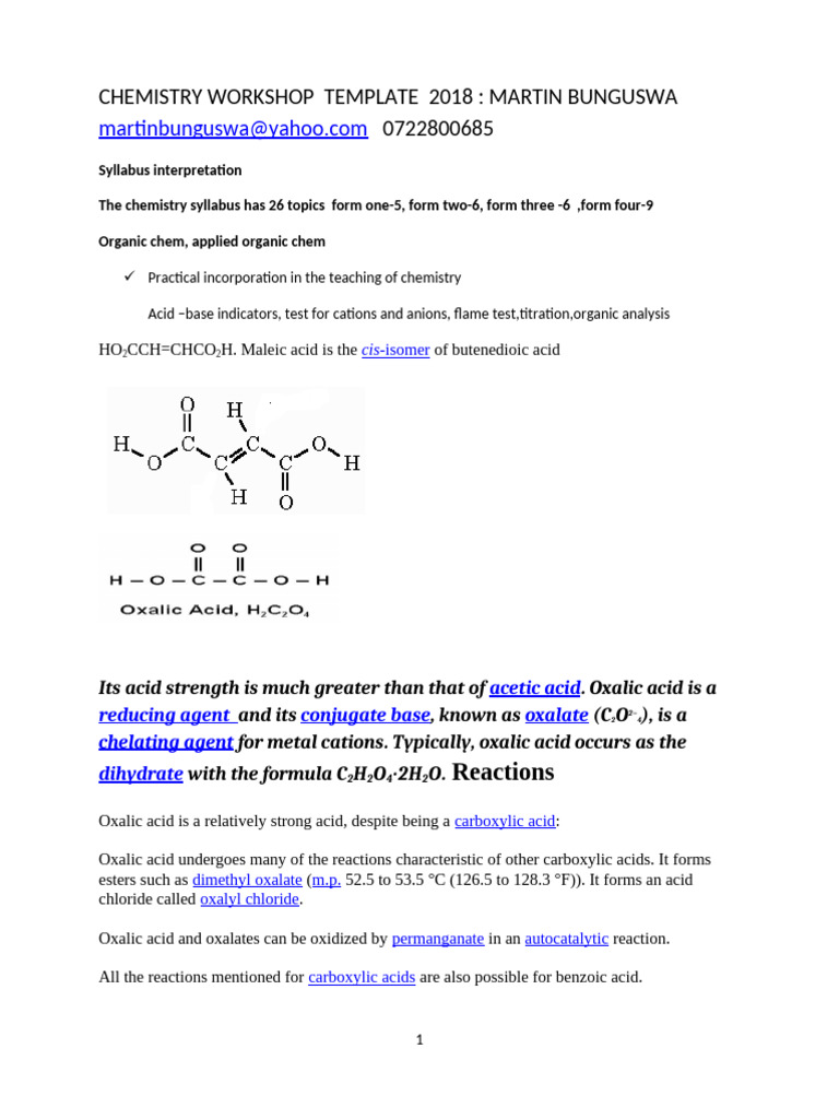 Chemistry Workshop Template 2018 Edition | PDF | Electrochemistry | Alkene