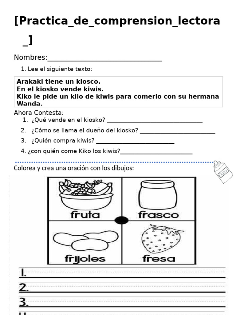 Practica de Comprension Lectora | PDF